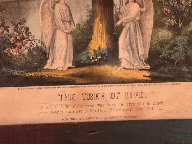 Antique/vintage Currier & Ives Tree of Life Framed Print - Etsy
