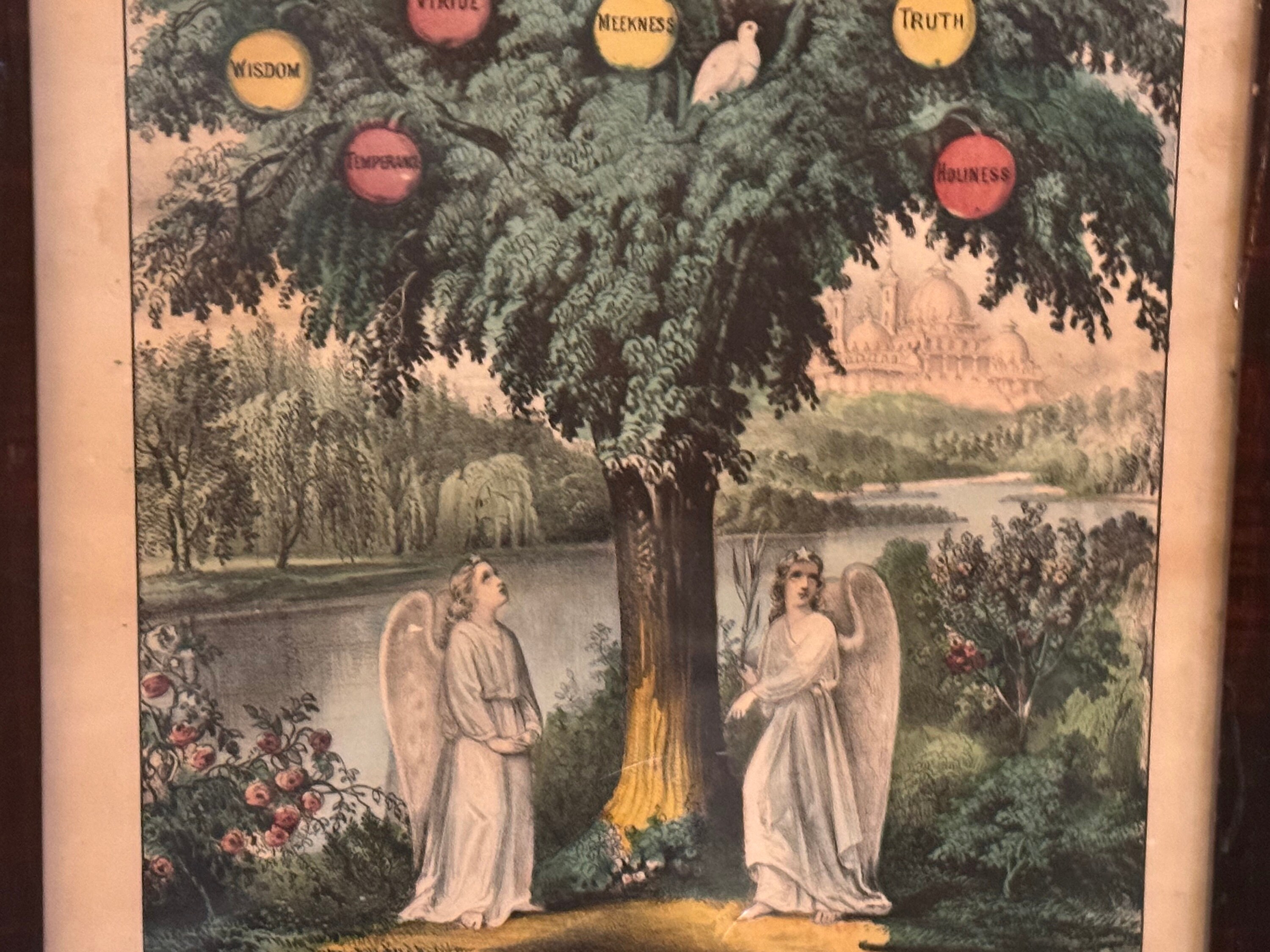 Antique/vintage Currier & Ives Tree of Life Framed Print - Etsy