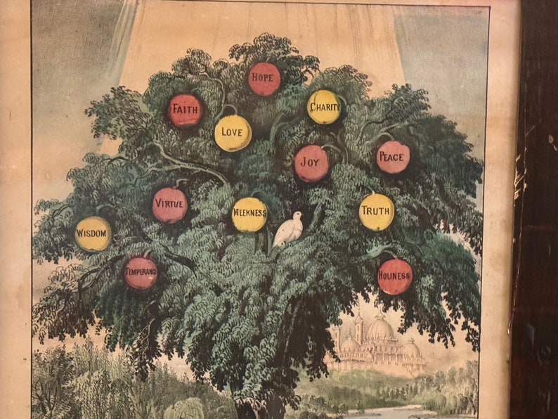 Antique/vintage Currier & Ives Tree of Life Framed Print - Etsy