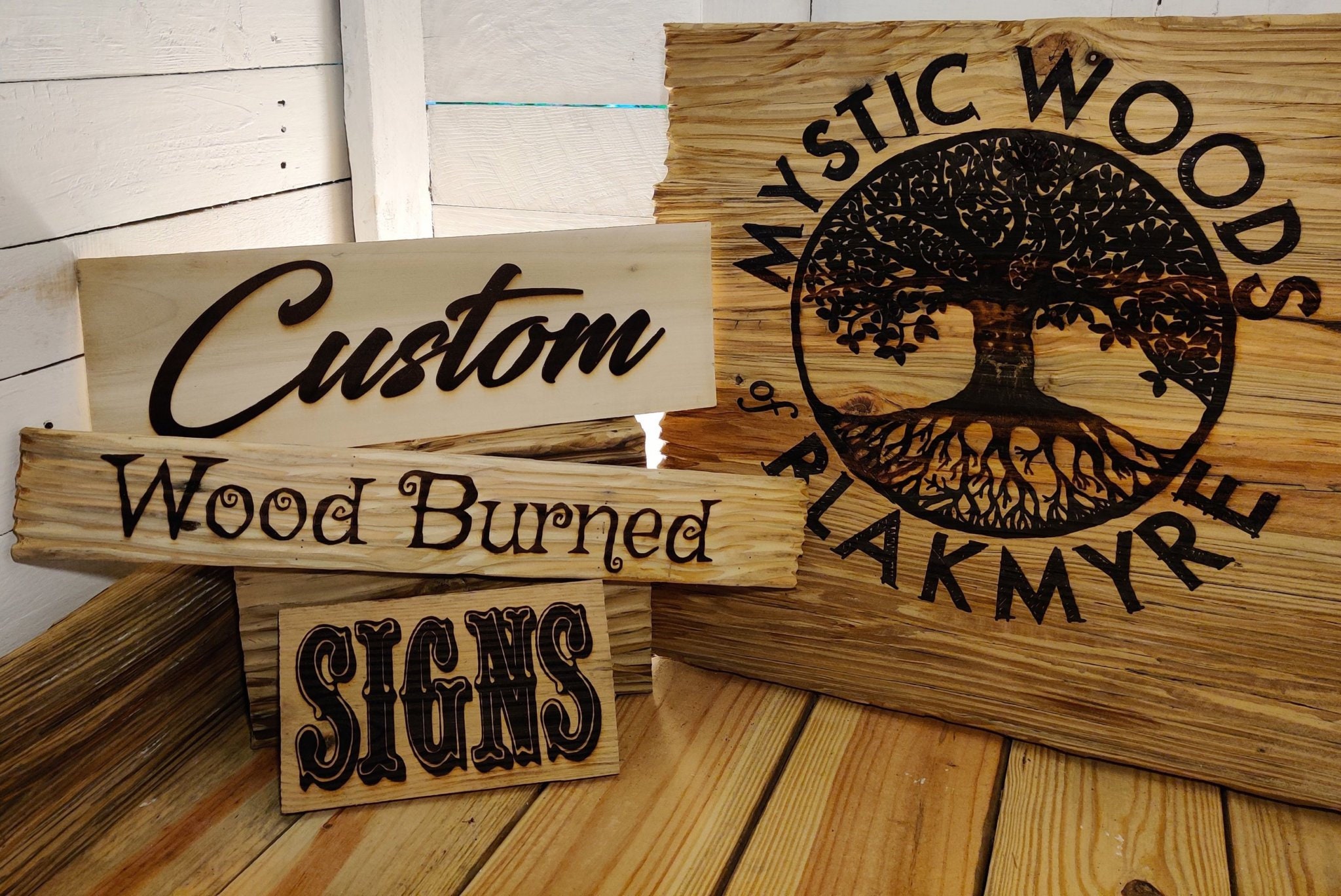 Reclaimed Wood Fence Signs