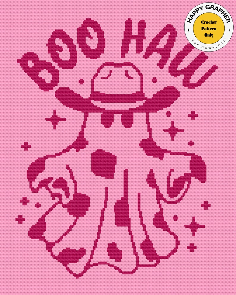 Crochet Pattern//boo Haw//single Crochet Tapestry//graph and - Etsy