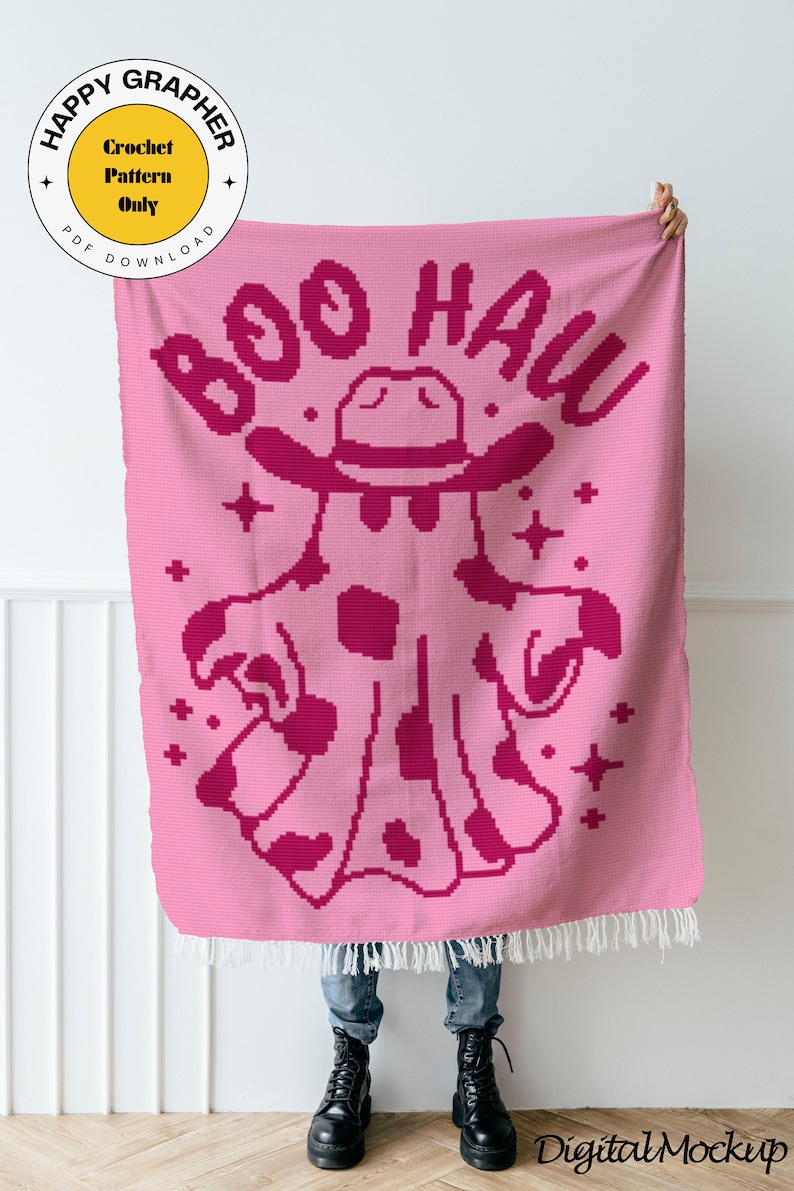 Crochet Pattern//boo Haw//single Crochet Tapestry//graph and - Etsy