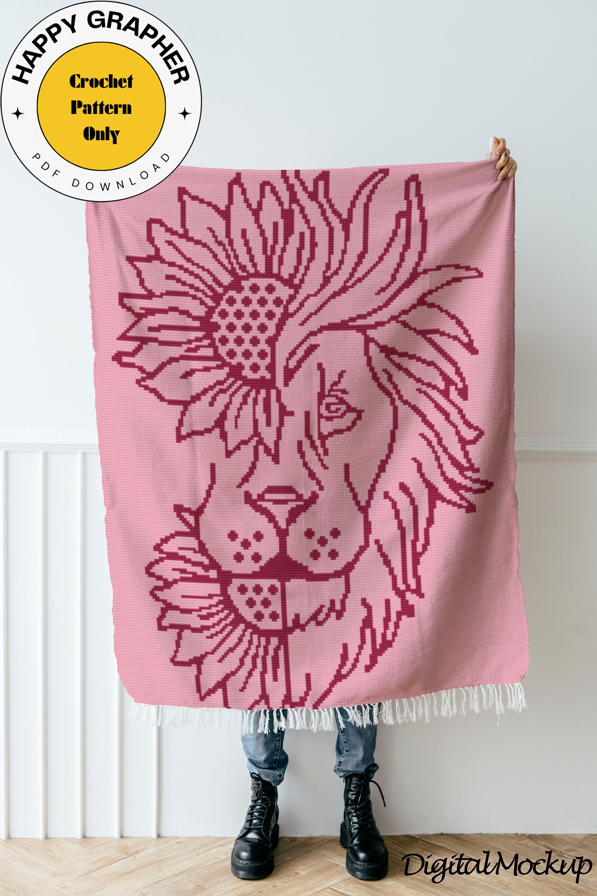 Crochet Pattern//lion Sunflower//single Crochet//graph and Written ...