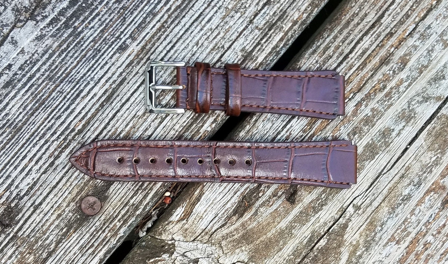 Dark Gater Leather Watch Strap 18mm Wide Watch Band Seiko 5 - Etsy