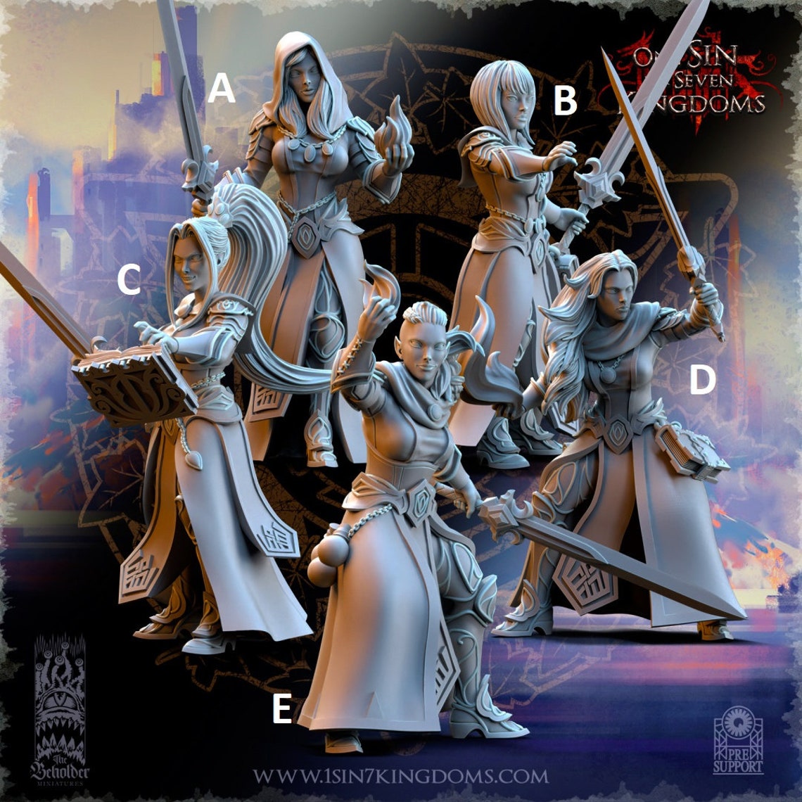 Beholder Miniatures - Elves - Enchantresses - Resin Figurines - Etsy
