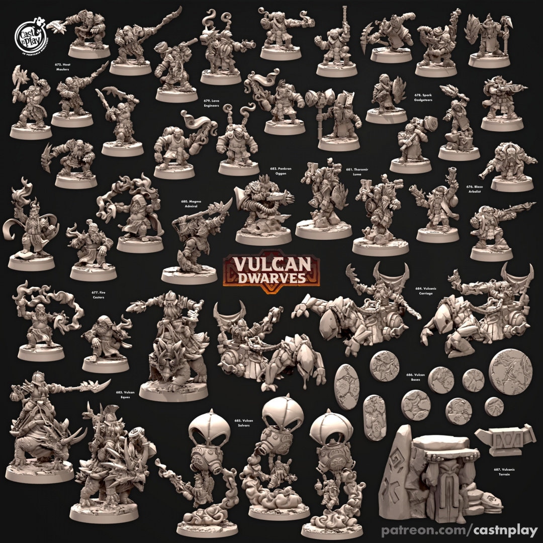 Cast N Play - Vulcan Dwarves - Resin Figures - Etsy