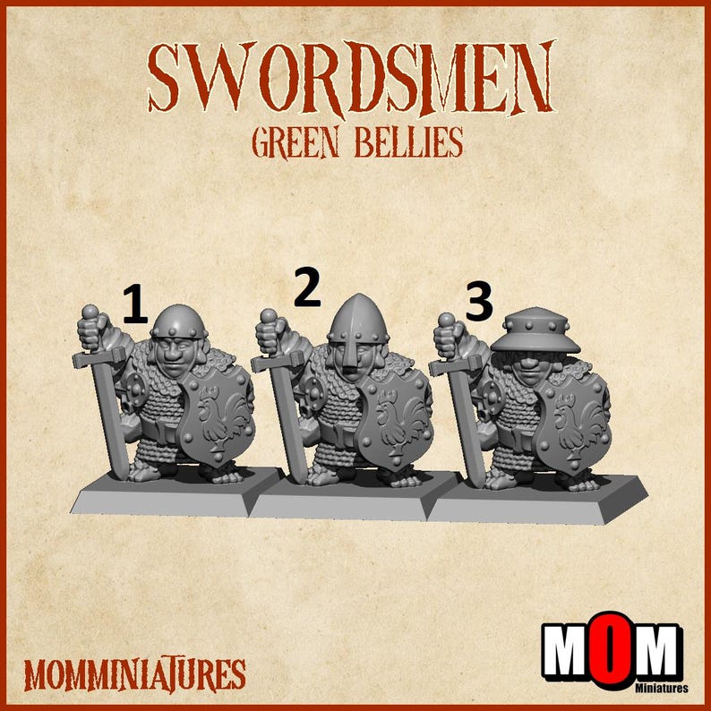 MOM Miniatures - Hobbits - Swordsmen - Resin Figurines - Etsy