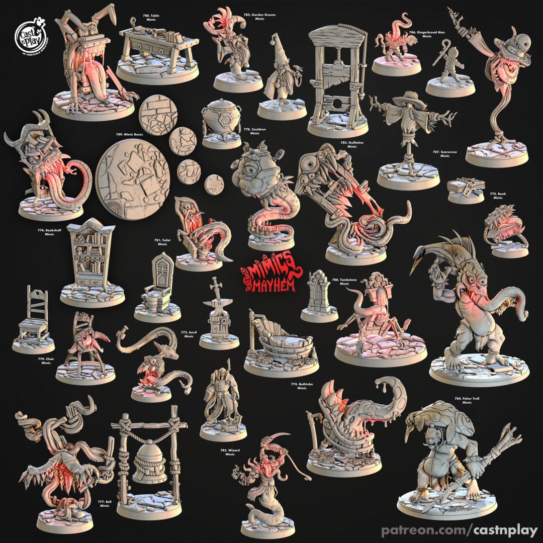 Cast N Play - Mimics Mayhem - Resin Figures - Etsy