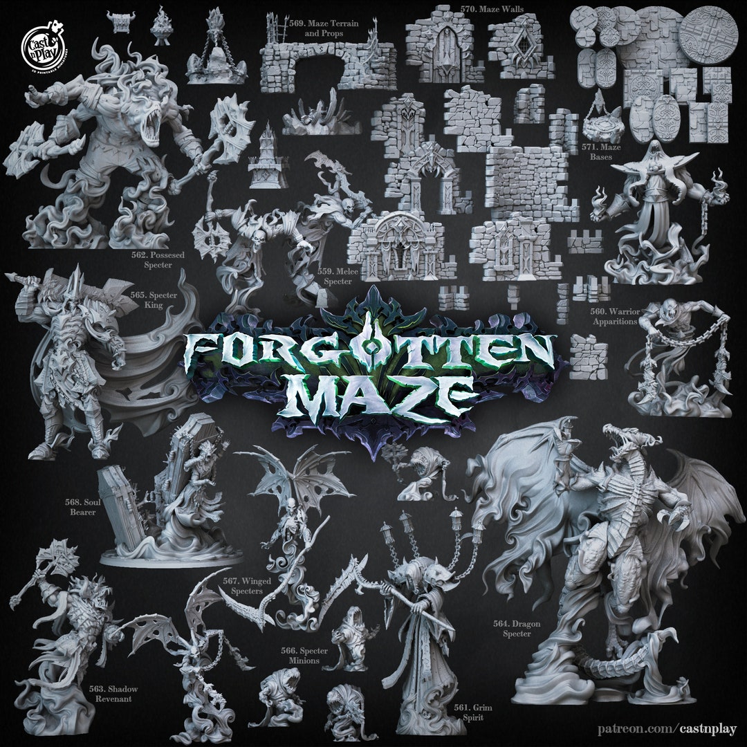 Cast N Play - Forgotten Maze - Resin Figures - Etsy