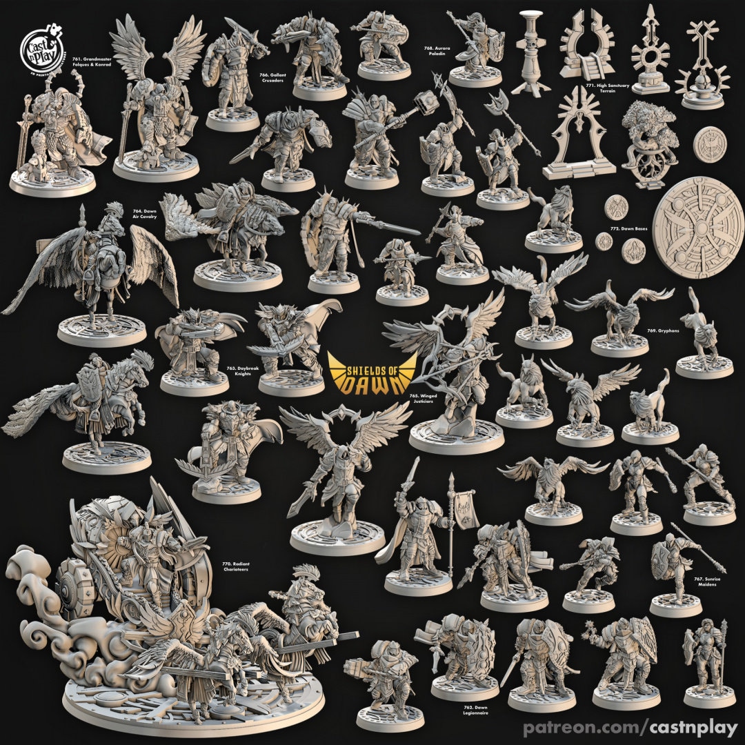 Cast n Play - Shields of Dawn - Figurines résine - Etsy France