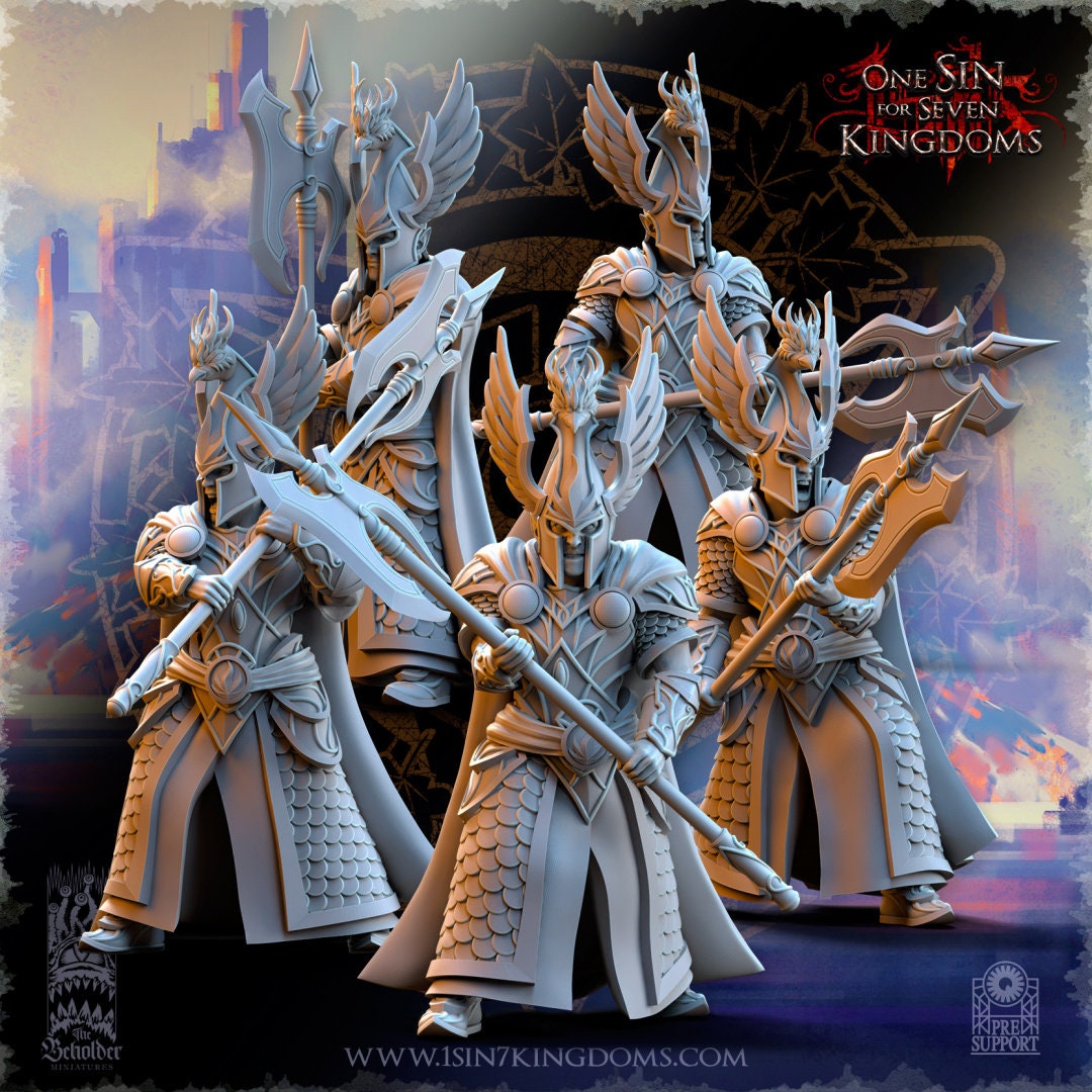Beholder Miniatures - Elves - Searing Birds Guardians - Resin Figurines ...