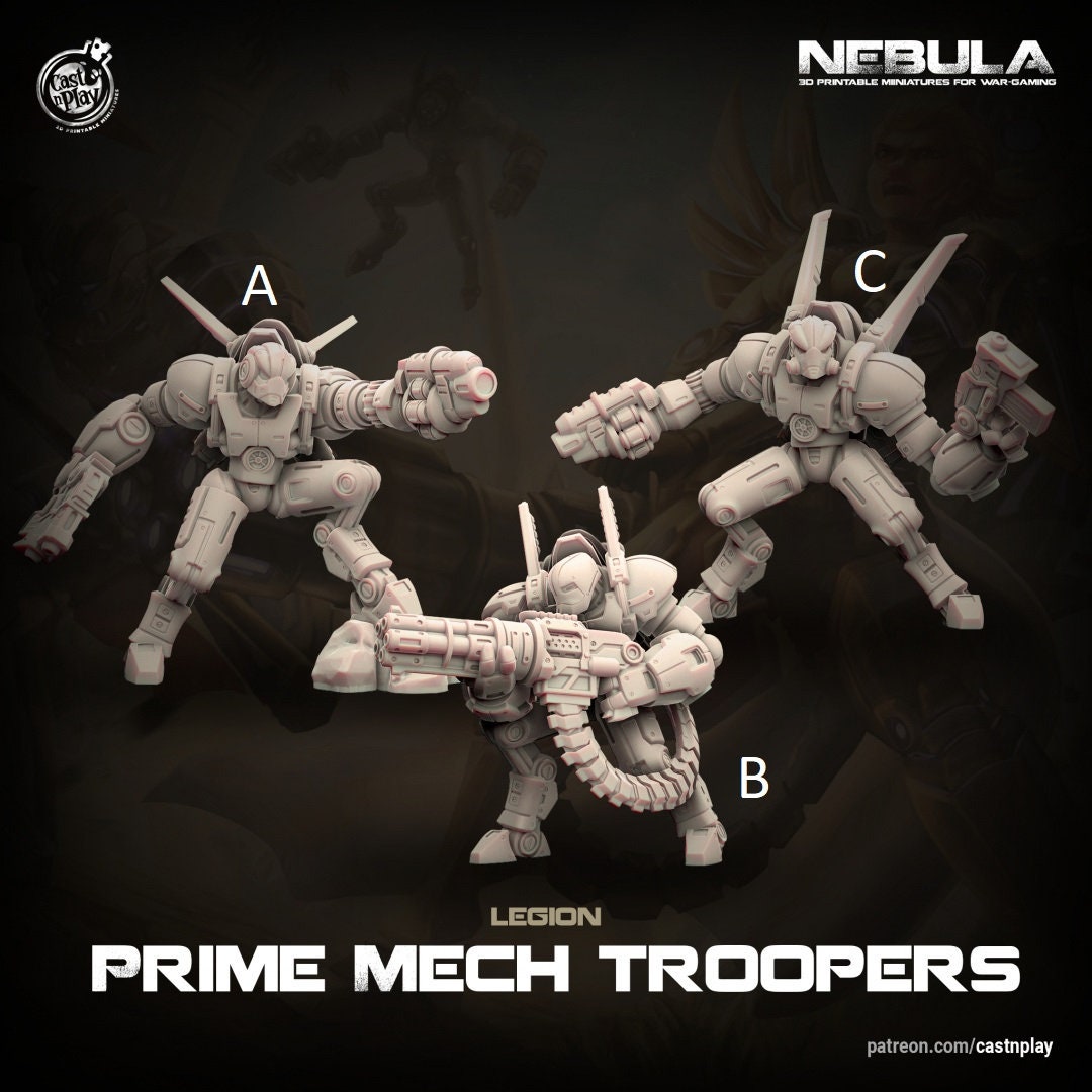 Cast N Play Nebula Legion Prime Mech Soldiers Resin - Etsy