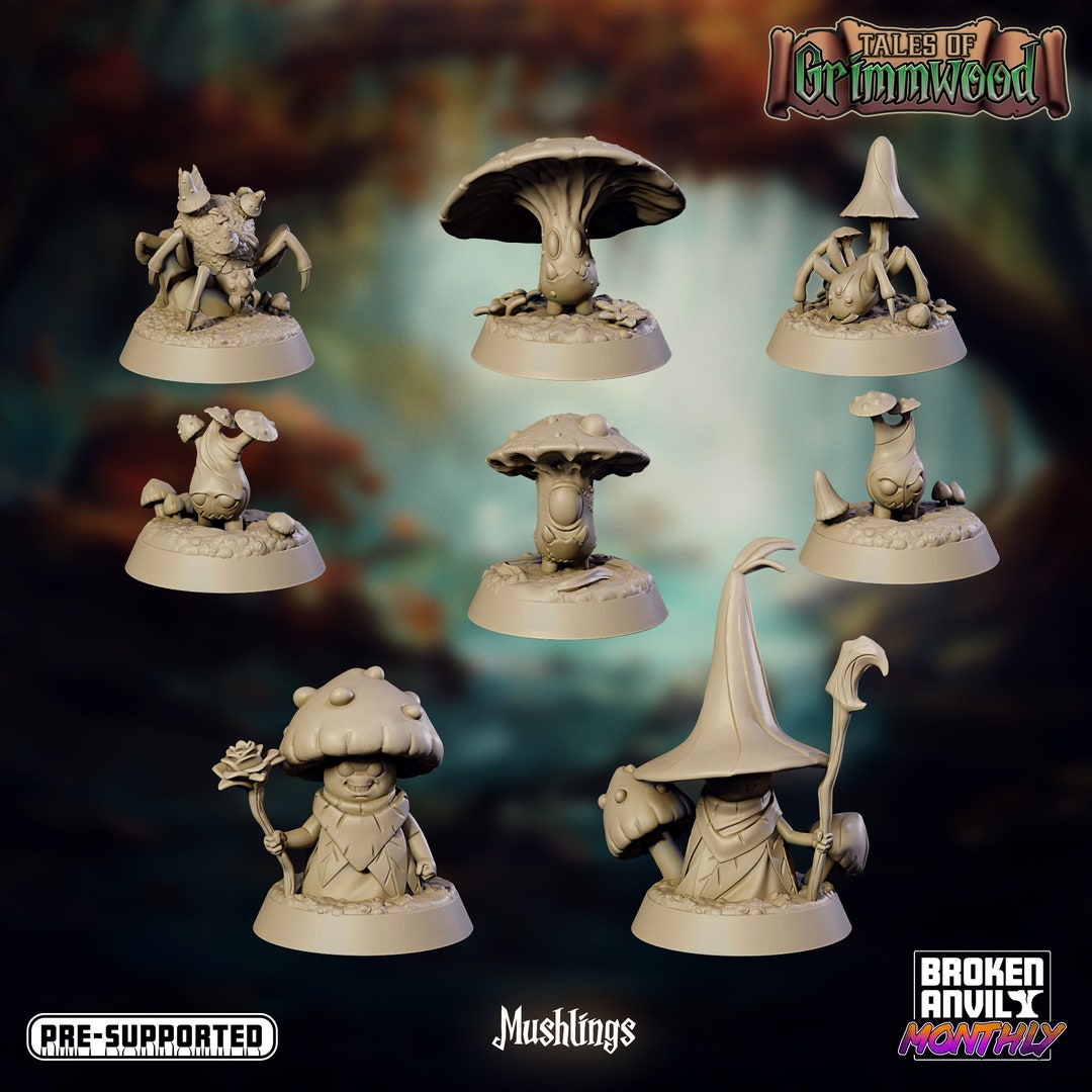 Tales of Grimmwood Mushling Resin Figurines - Etsy