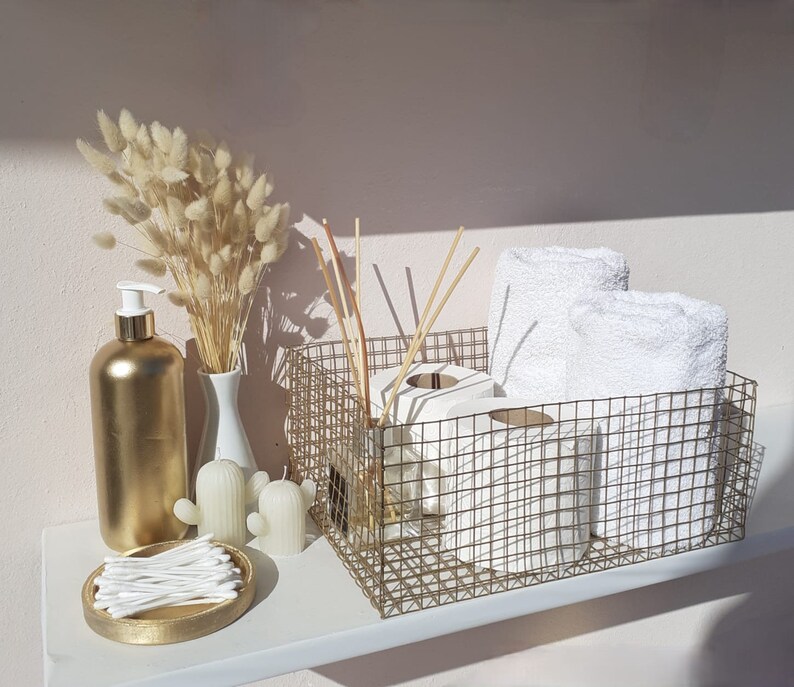 Large Gold Wire Basket/ Multi-purpose Basket in the Kitchen | Etsy