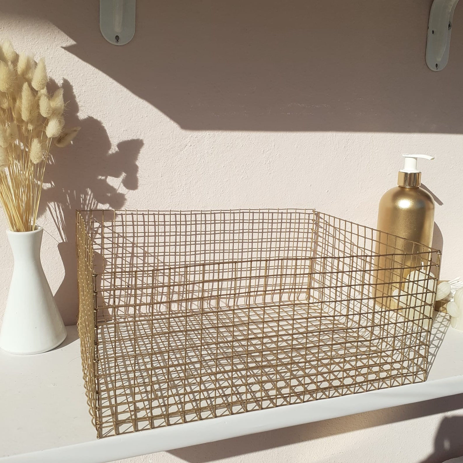 Large Gold Wire Basket/ Multi-purpose Basket in the Kitchen | Etsy