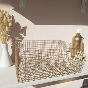 Large Gold Wire Basket/ Multi-purpose Basket in the Kitchen, Bathroom ...