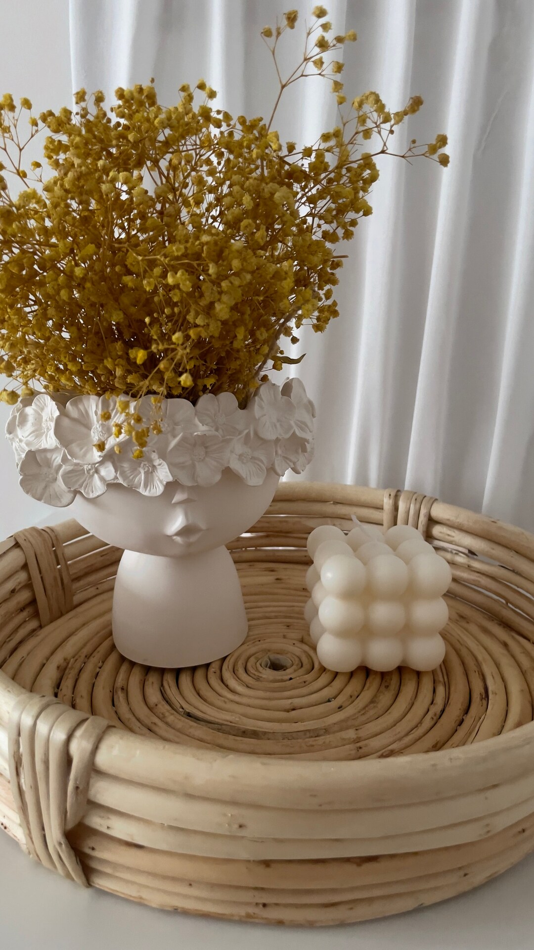 Blumen-gekrönte Mädchen-Kopf-Vase, Polyresin-Pflanzer, Kopf-Pflanzer ...
