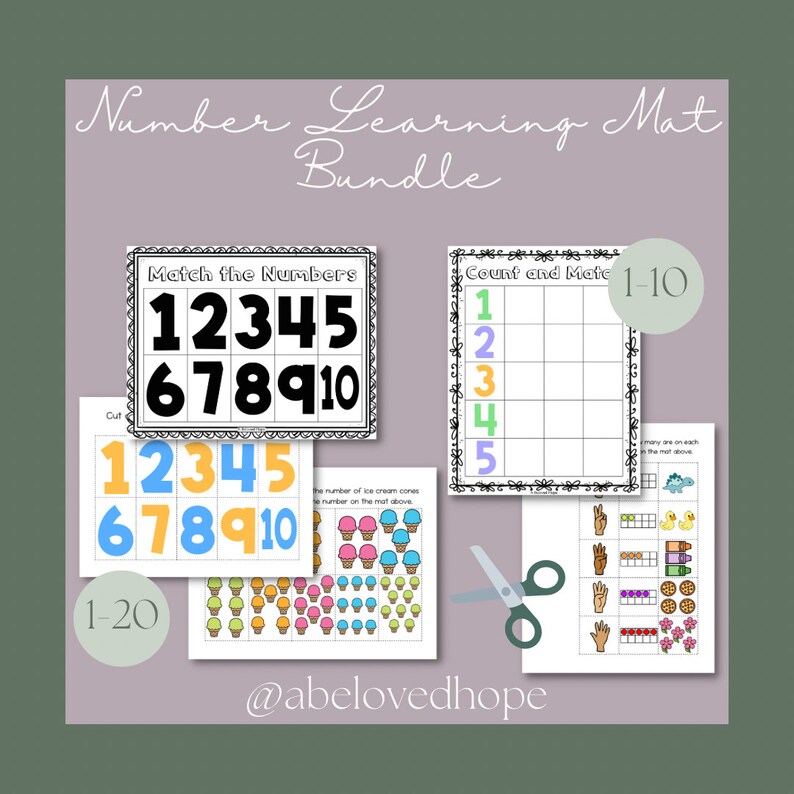 Number Learning Math Bundle / Counting Activities / Number Recognition ...