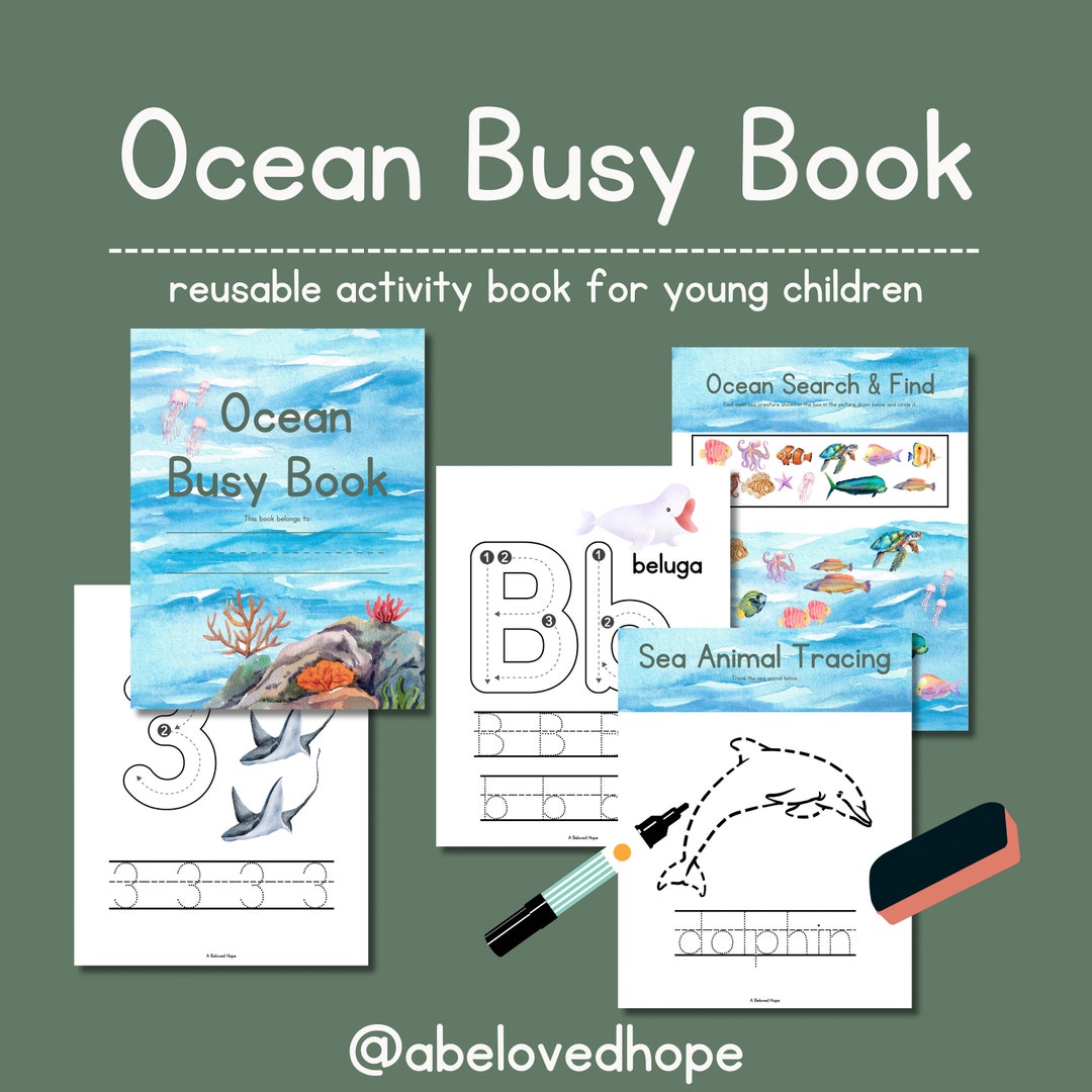 Ocean Busy Book / Ocean Theme Activity Book / Sea Animal Preschool ...