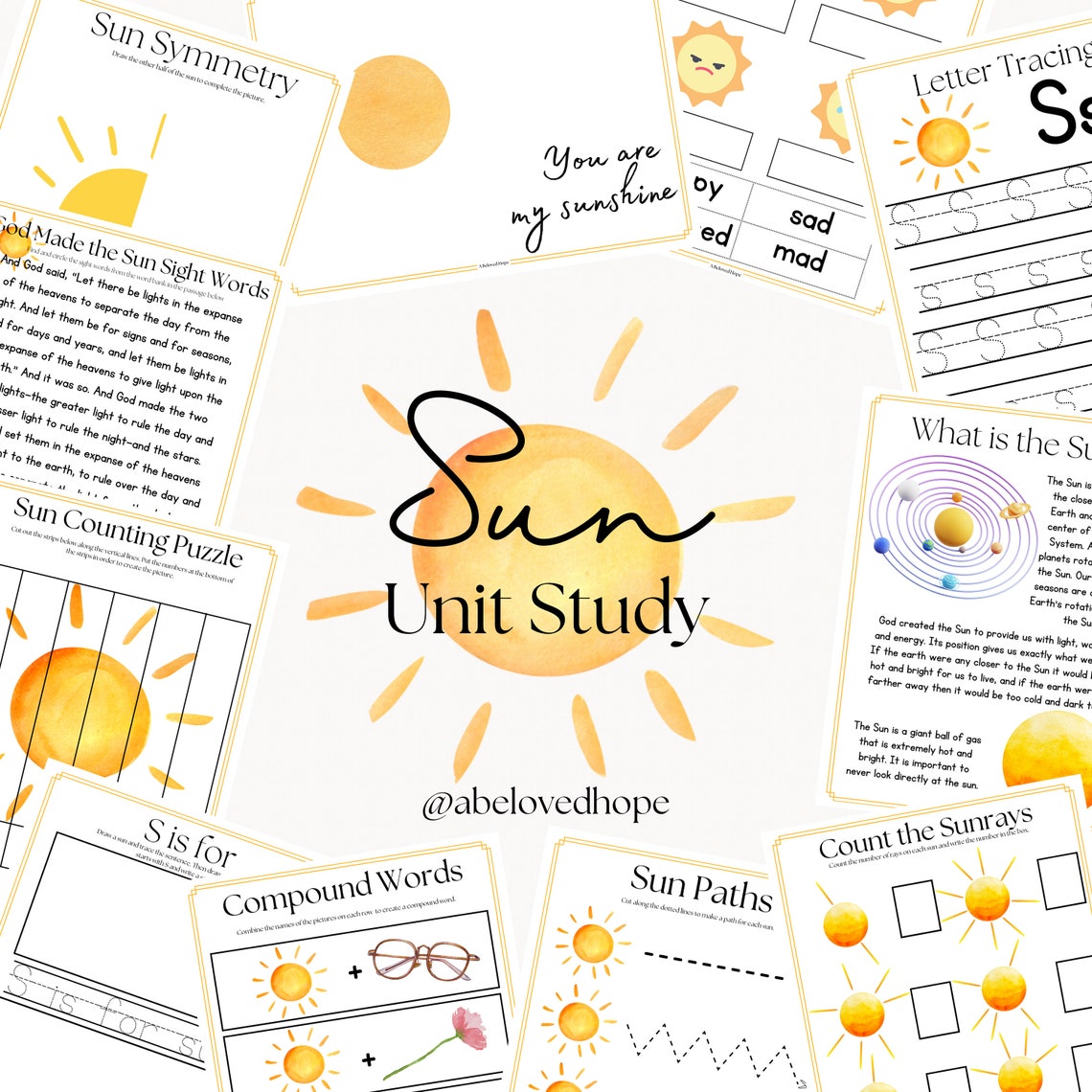 Sun Unit Study / Sun Worksheets / Sun Activities for Preschool / Sun ...