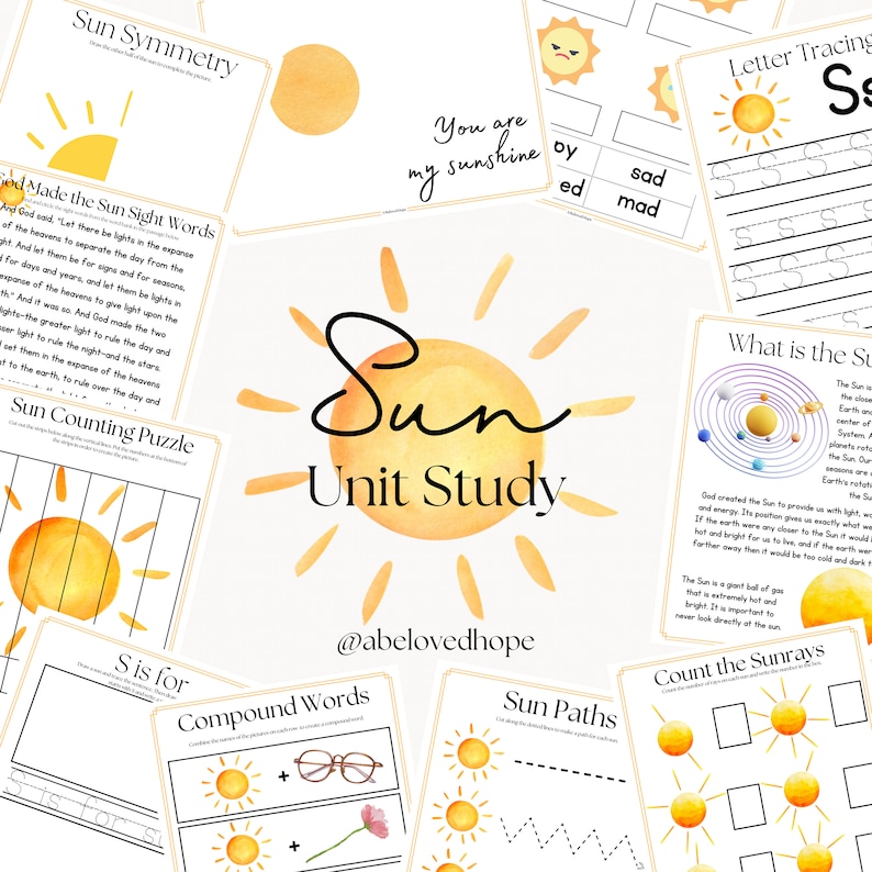 Sun Unit Study / Sun Worksheets / Sun Activities for Preschool / Sun ...