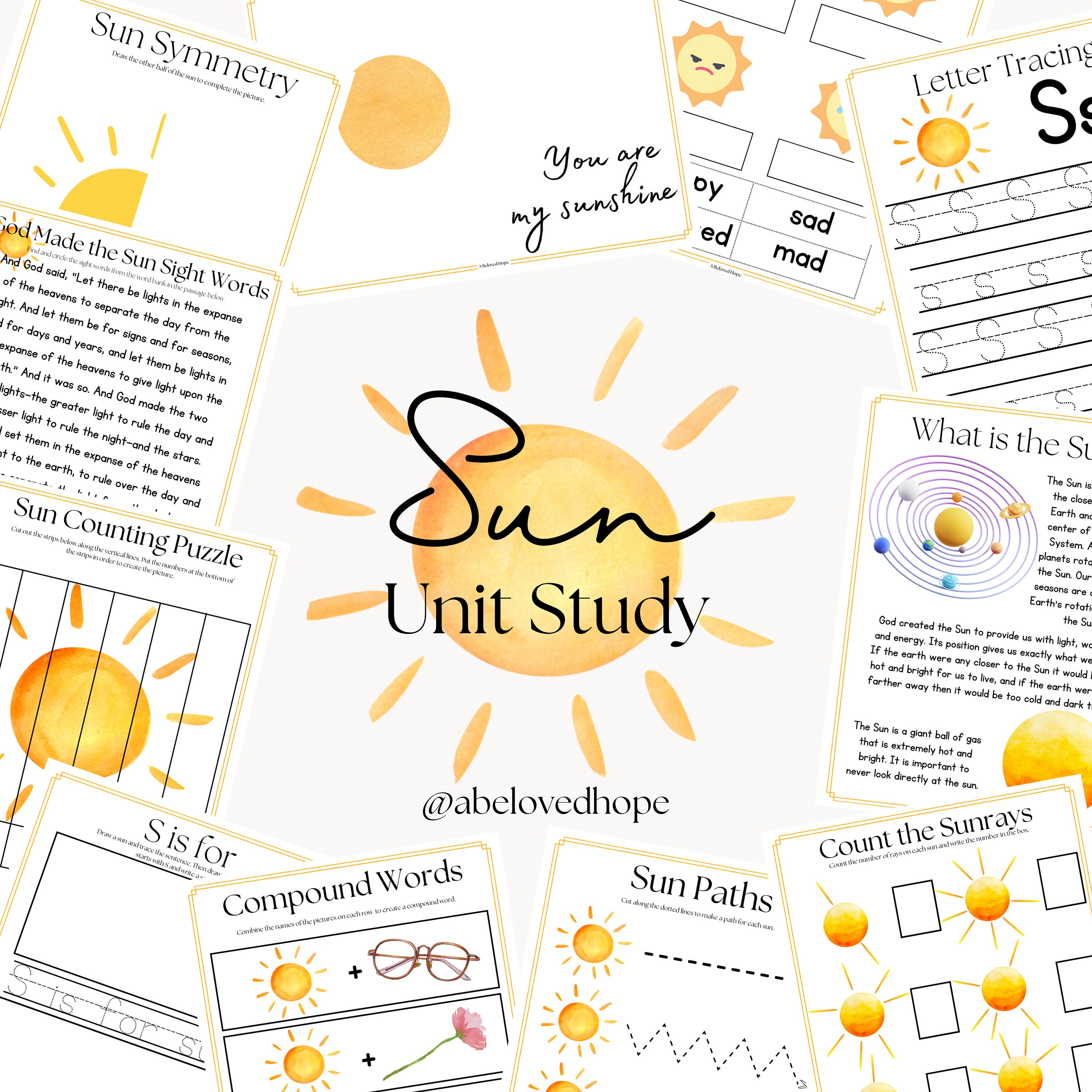 Sun Unit Study / Sun Worksheets / Sun Activities for Preschool / Sun ...