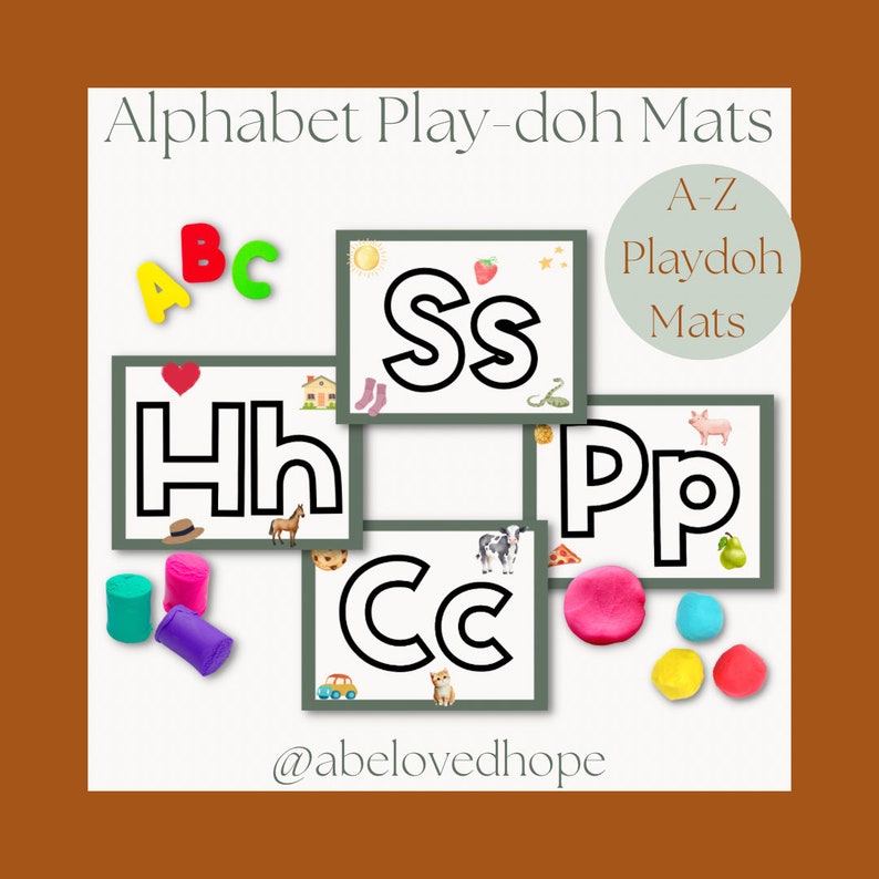 Alphabet Play-doh Mats / Letter Playdoh Mats / Alphabet Playdough ...