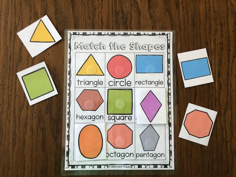 Shapes Learning Mat Bundle / Preschool Shapes Activities / Shapes ...