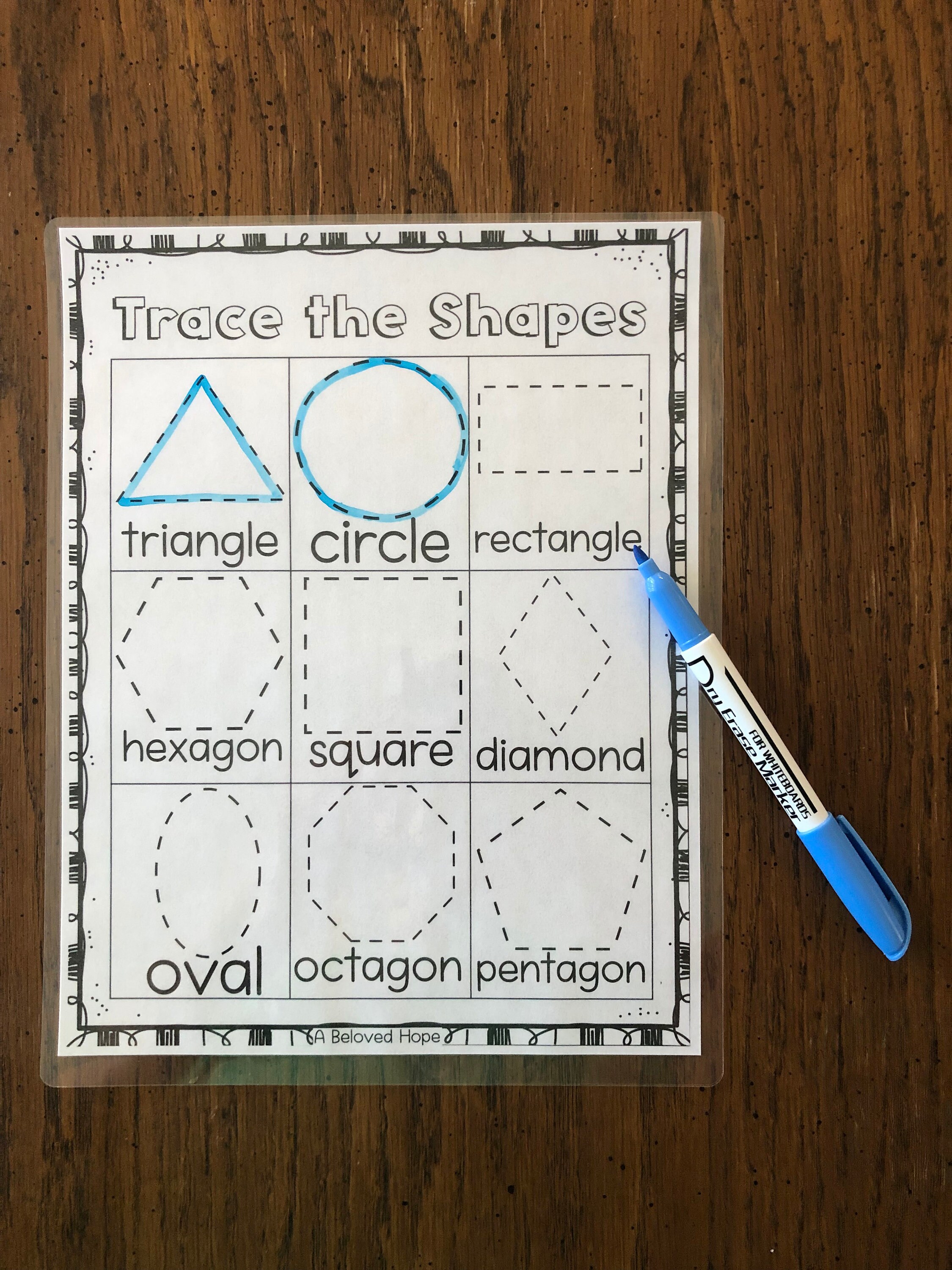 Shapes Learning Mat Bundle / Preschool Shapes Activities / Shapes ...