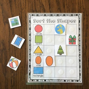 Shapes Learning Mat Bundle / Preschool Shapes Activities / Shapes ...