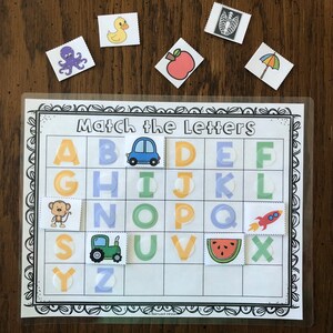 Alphabet Learning Mat Bundle / Letter Matching Activity / Uppercase ...