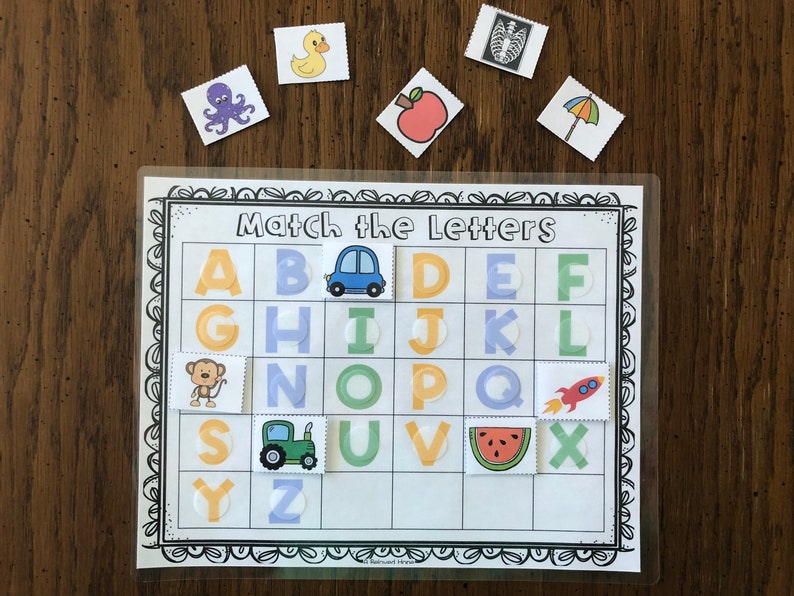 Alphabet Learning Mat Bundle / Letter Matching Activity / Uppercase ...