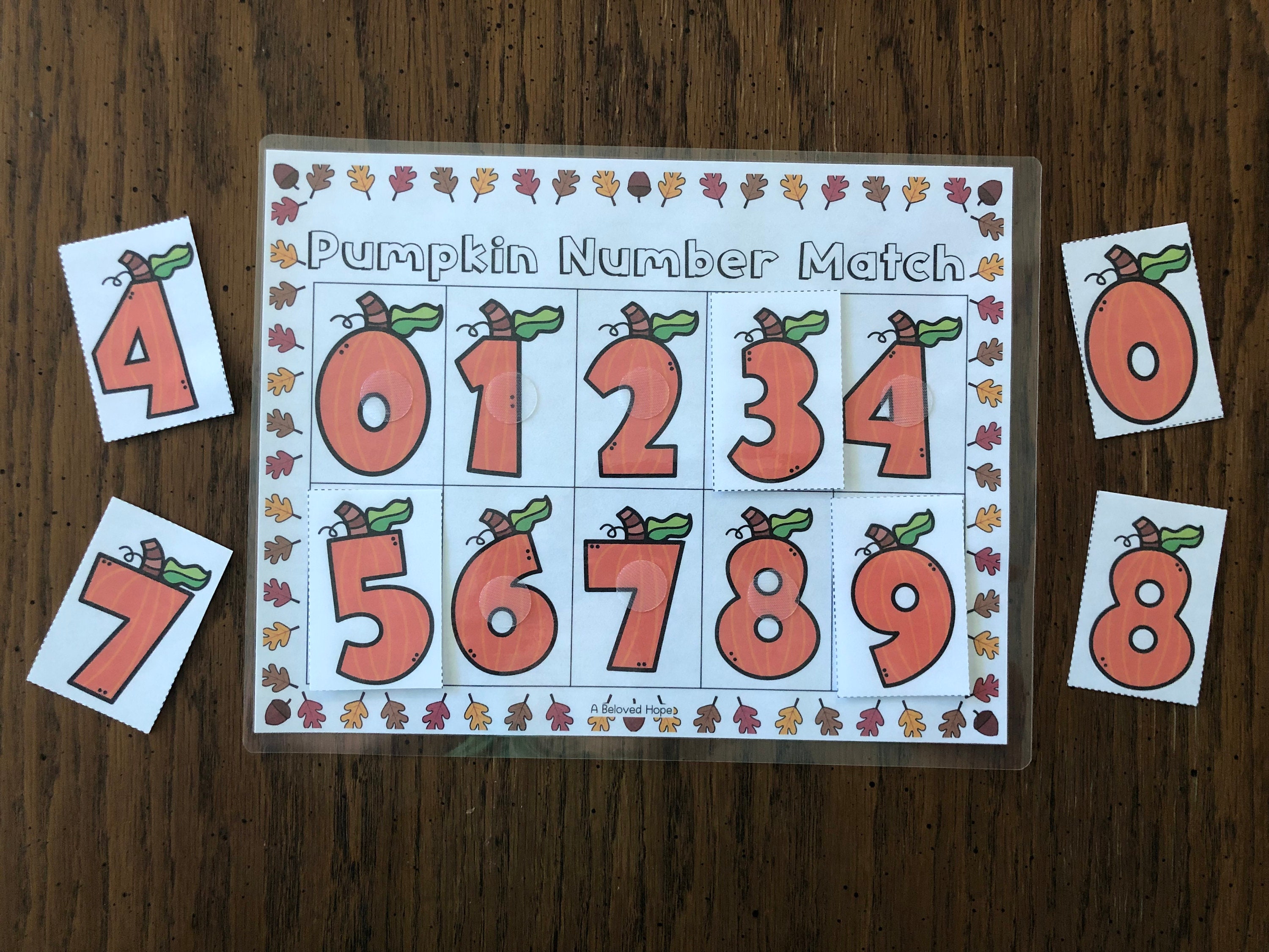 Fall Math Learning Mat Bundle / Fall Preschool Math Worksheets / Autumn ...
