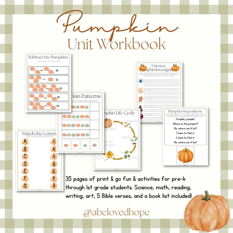 Pumpkin Unit Study Workbook / Pumpkin Worksheets / Parts of a Pumpkin ...