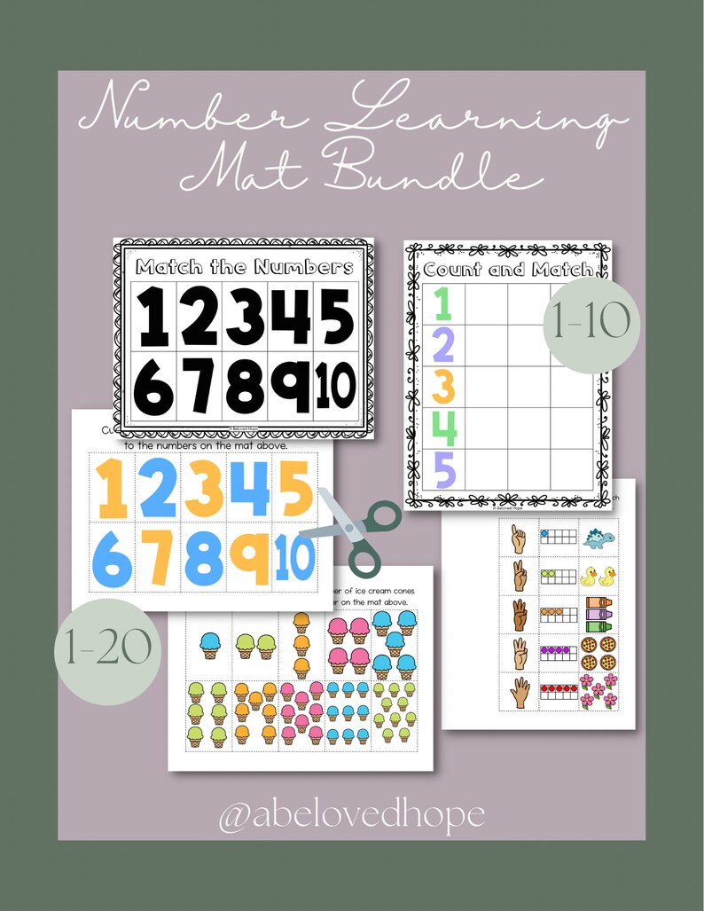 Number Learning Math Bundle Counting Activities - Etsy