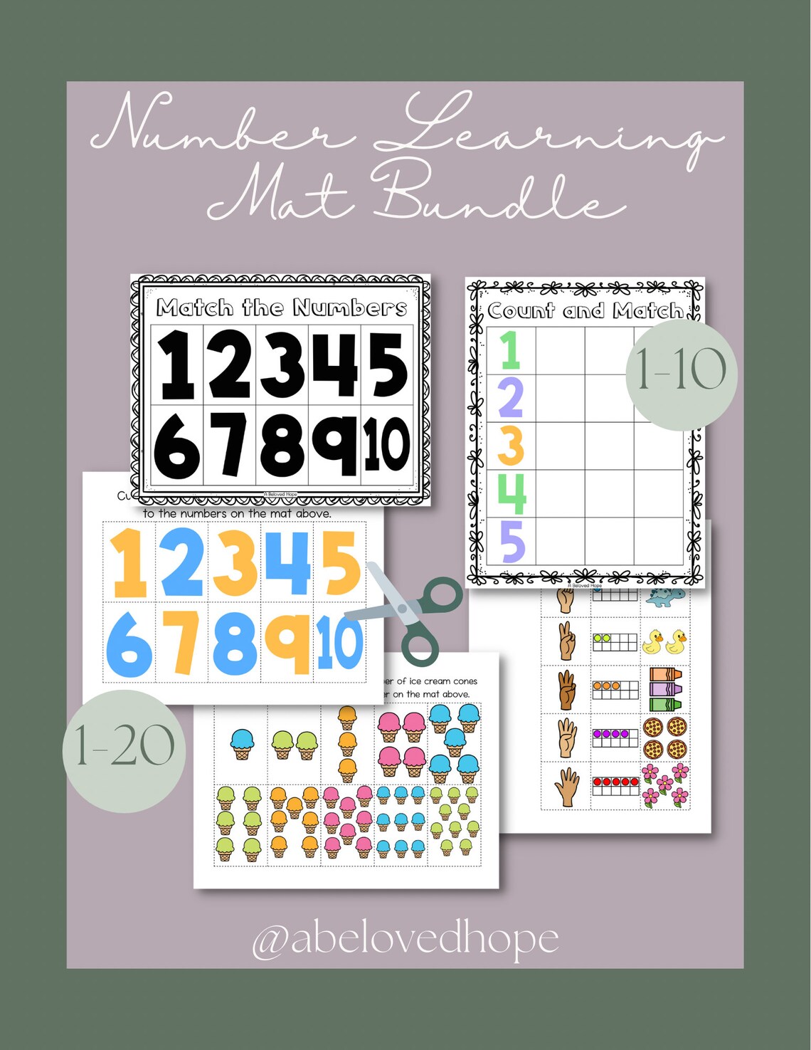 Number Learning Math Bundle / Counting Activities / Number Recognition ...