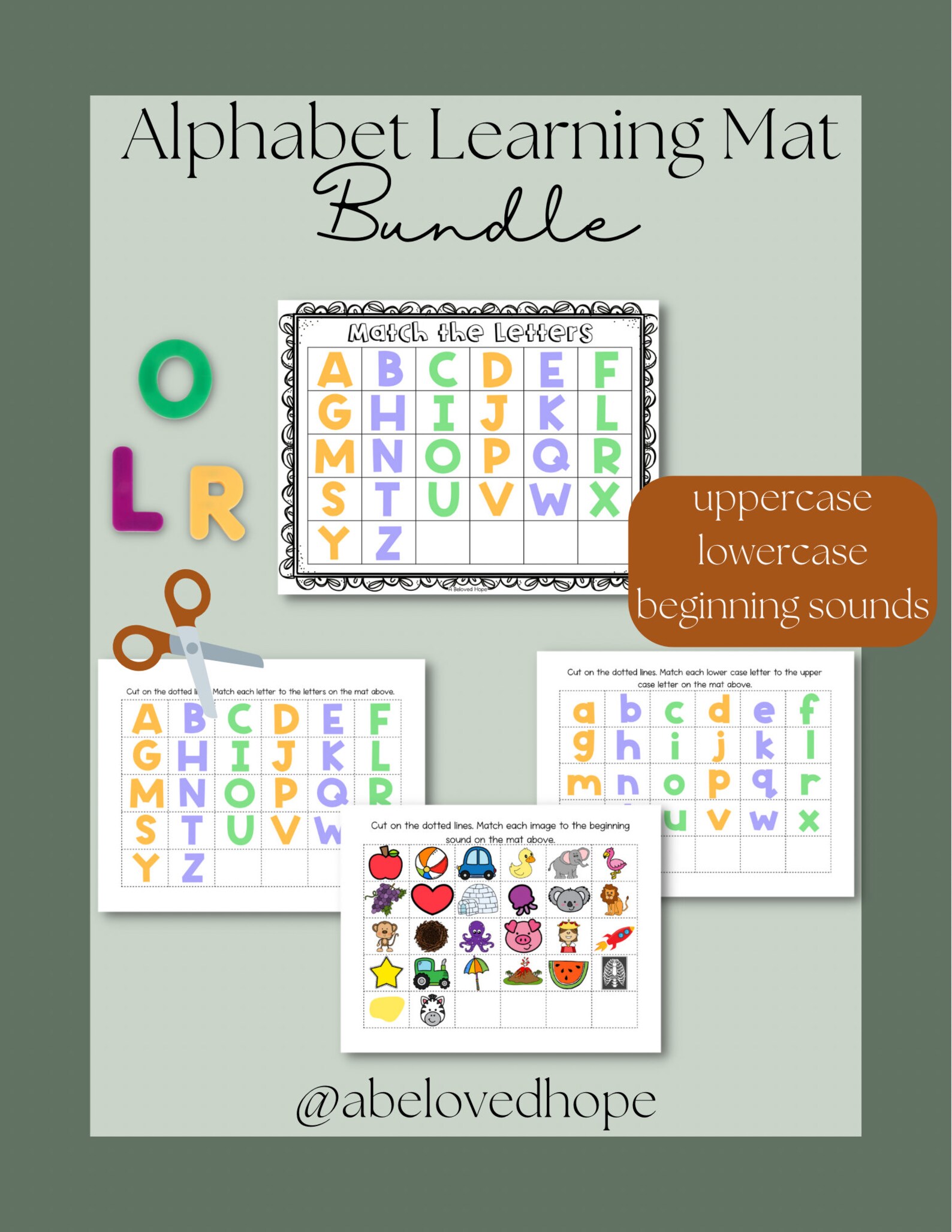 Alphabet Learning Mat Bundle / Letter Matching Activity / - Etsy