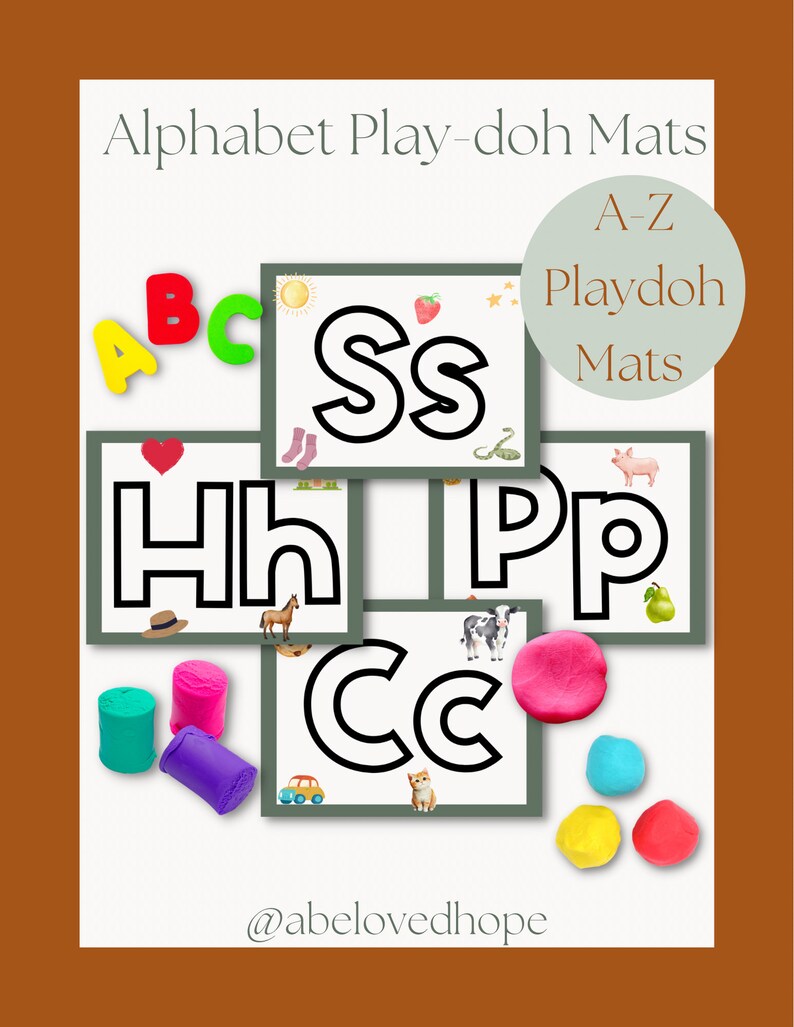 Alphabet Play-doh Mats / Letter Playdoh Mats / Alphabet Playdough ...