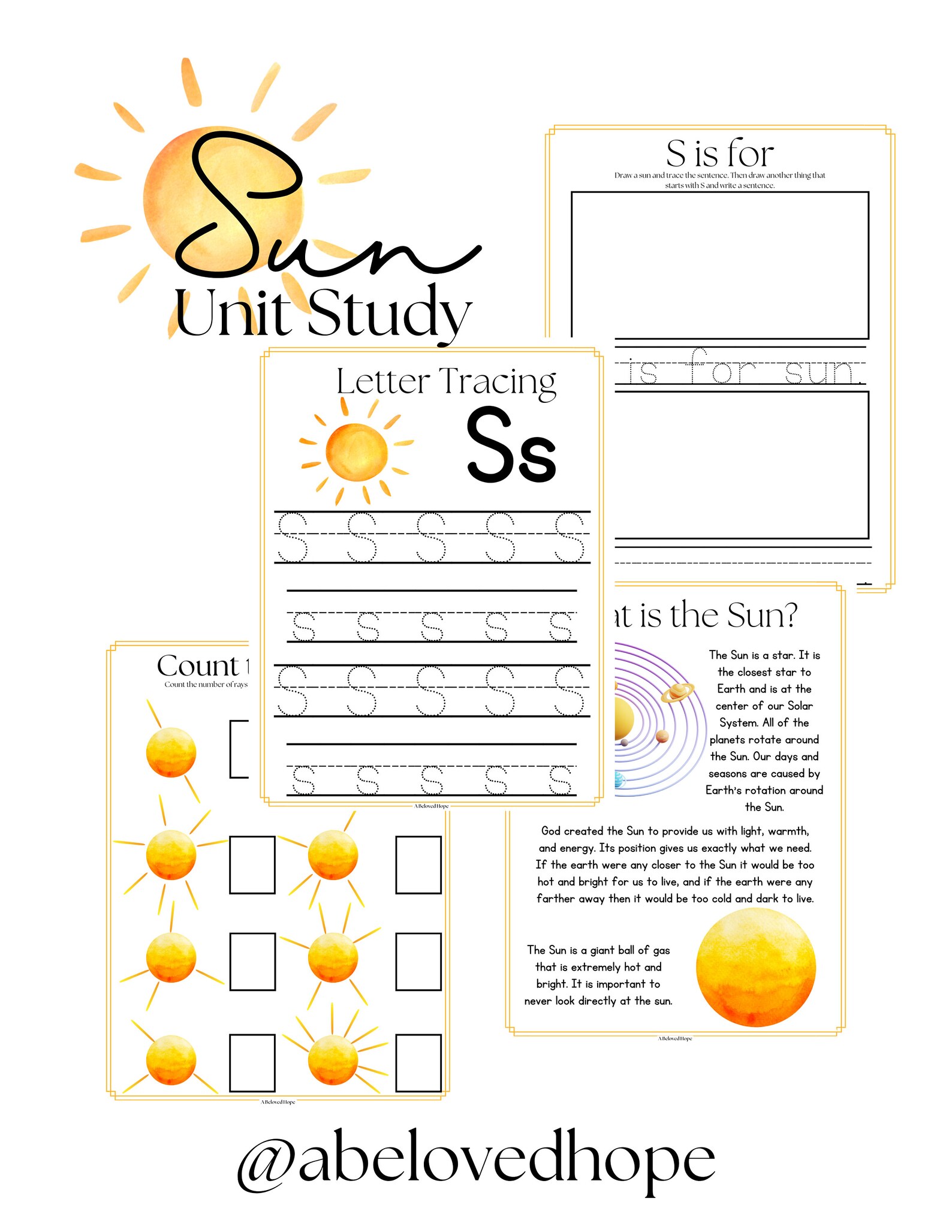 Sun Unit Study / Sun Worksheets / Sun Activities for Preschool / Sun ...