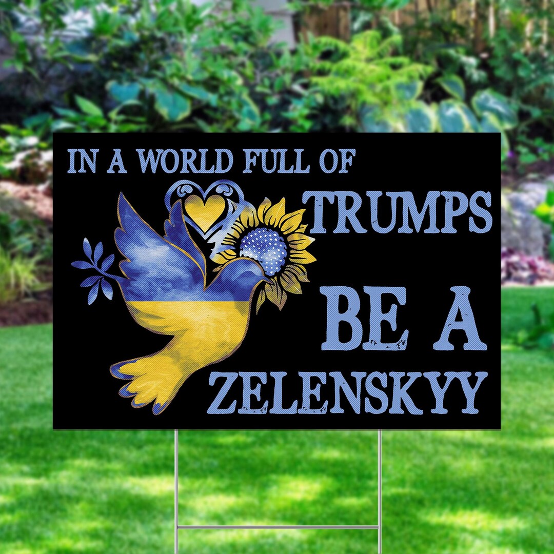 I Stand With Ukraine Yard Sign - Support Ukraine Sign, Sunflower Design ...
