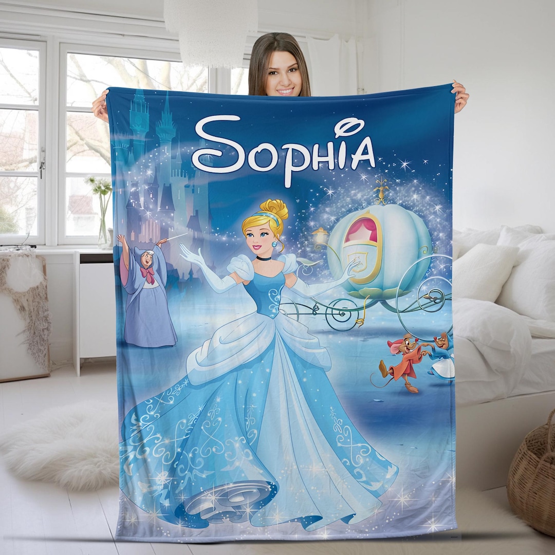 Personalized Disney Cinderella Blanket, WDW Disneyland Girl Trip ...