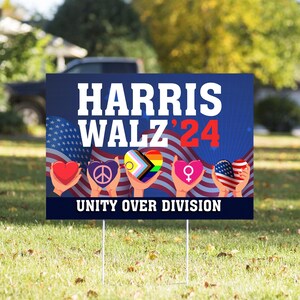 Kamala Harris Tim Walz 2024 Yard Sign, Election 2024 Sign, Gift for ...
