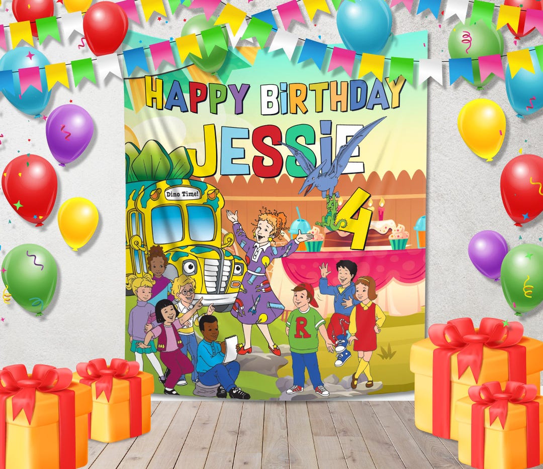 Ms Frizzle Personalized Backdrop, Custom Kids Birthday Banner Ms ...