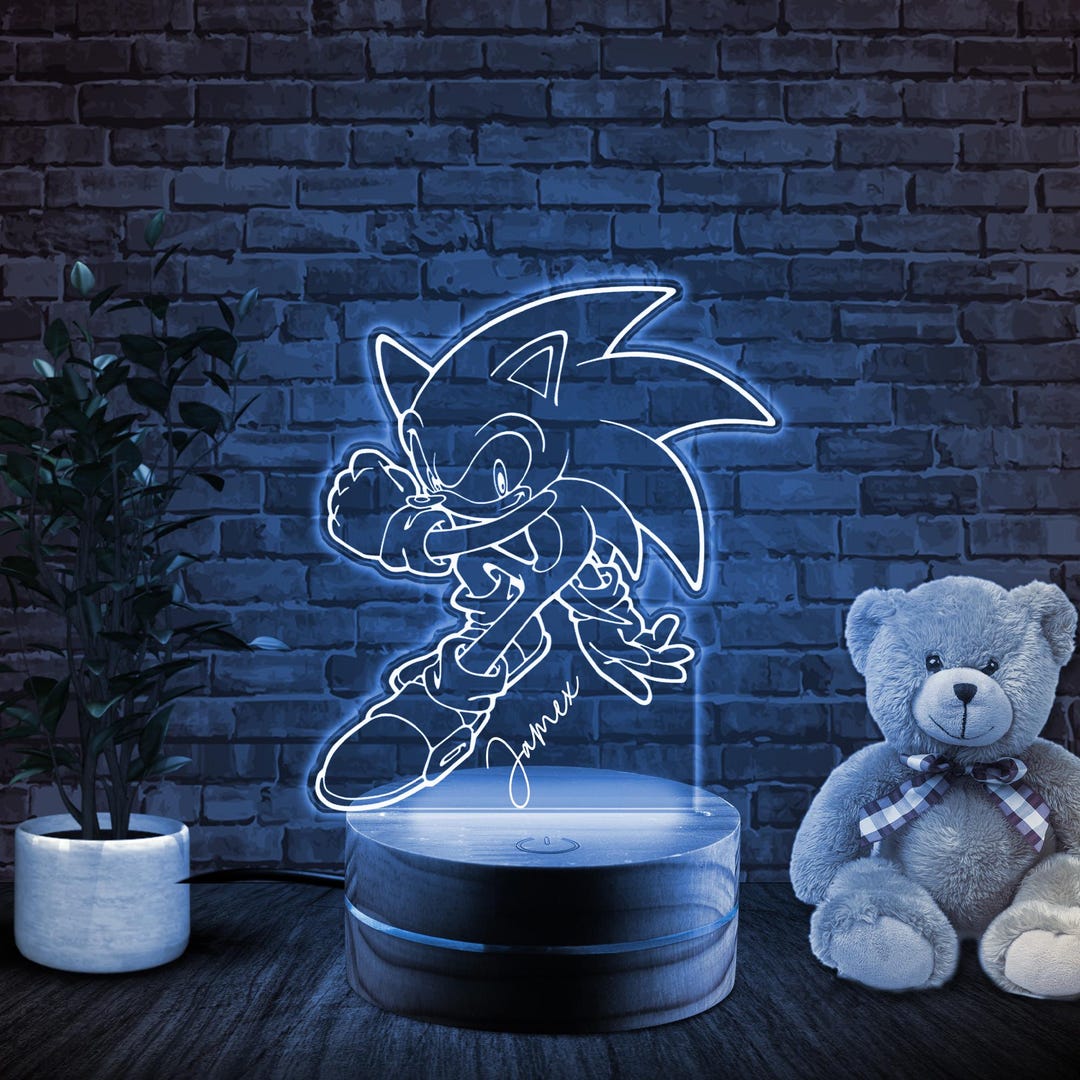 Personalized Sonic the Hedgehog Night Light, RGB LED Lamp Night Lamp ...