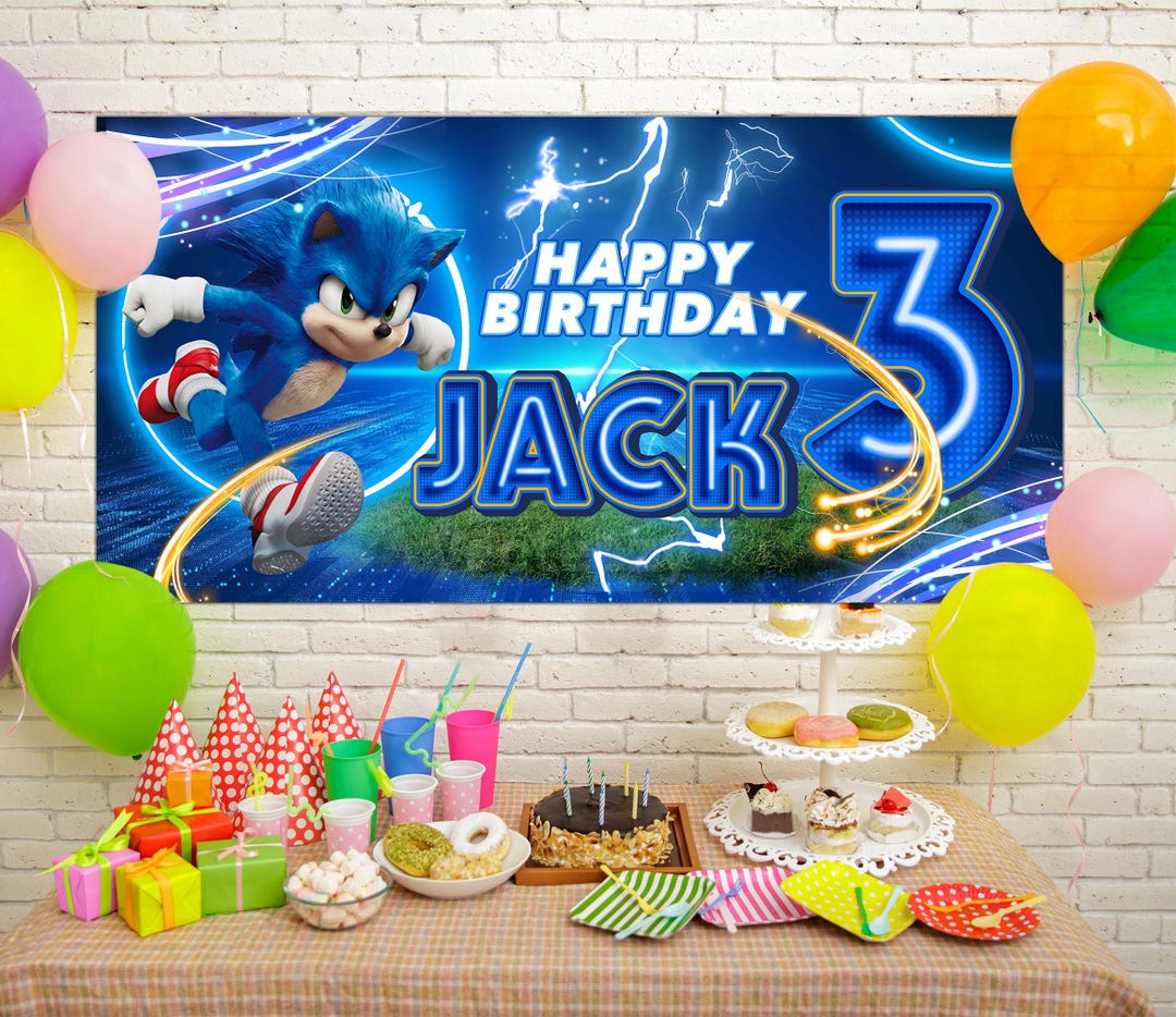 Personallized 3D Sonic the Hedgehog Birthday Backdrop,sonic Birthday ...