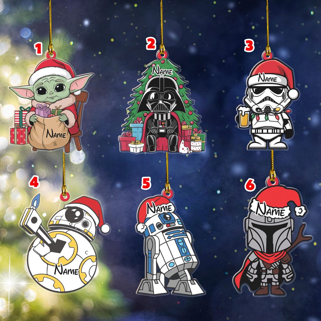 Personalized Star Wars Characters Ornament, Christmas Star Wars ...