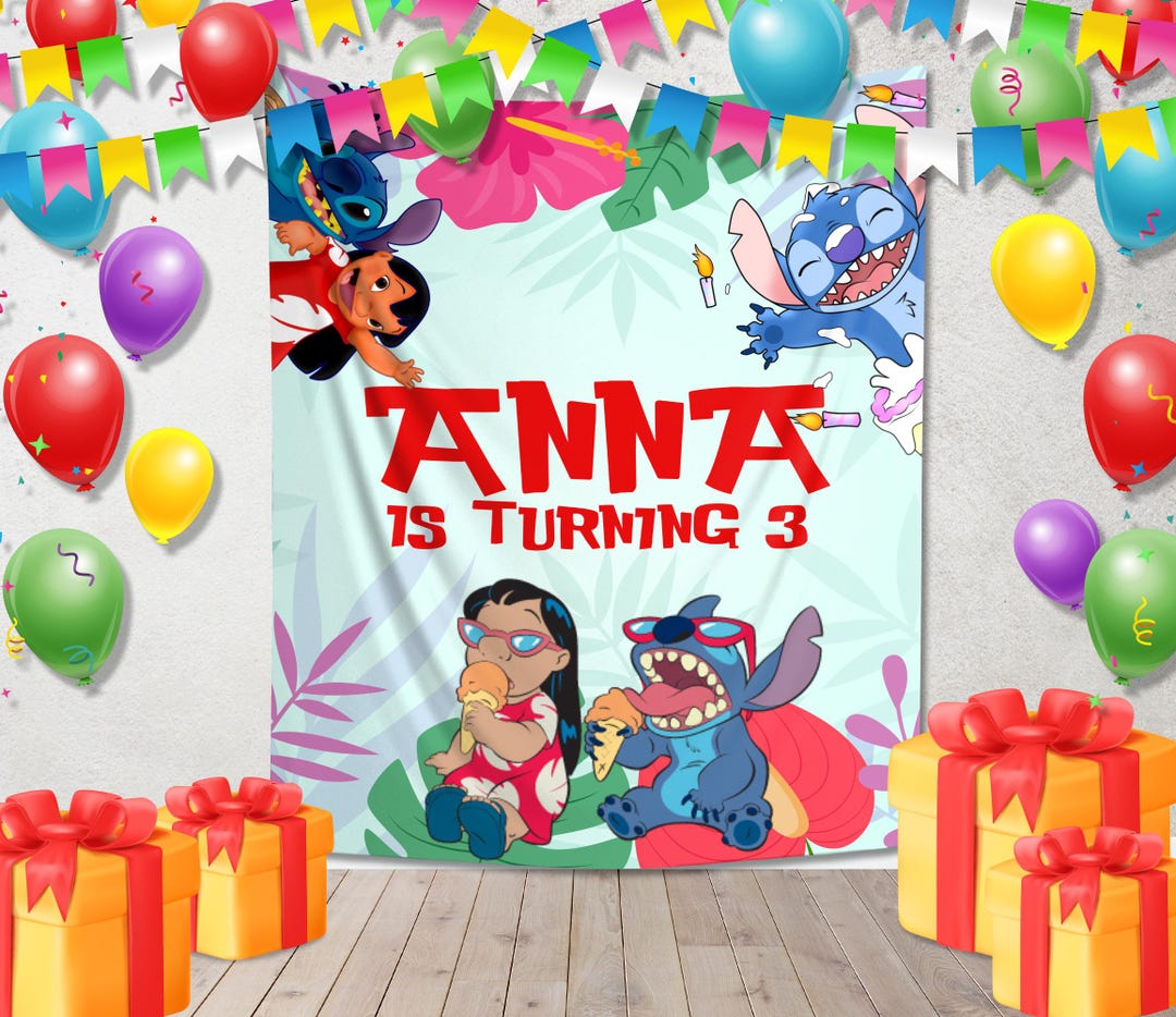 Stitch Banner, Birthday Banner, Stitch Party Birthday, Stitch Birthday ...
