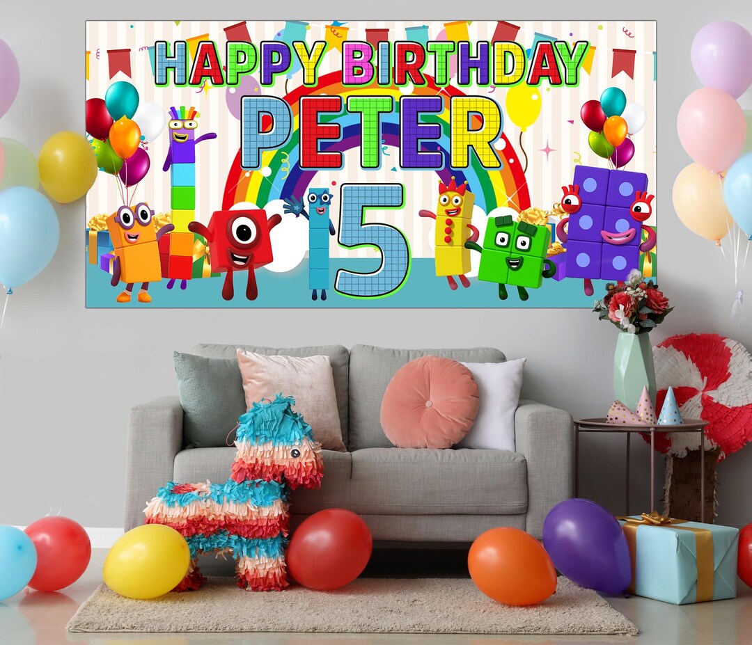Numberblocks Birthday Backdrop/numberblocks Birthday Banner ...