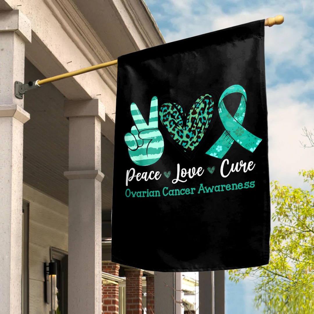 Ovarian Cancer Awareness Garden Flag Garden,teal Ribbon Butterfly ...