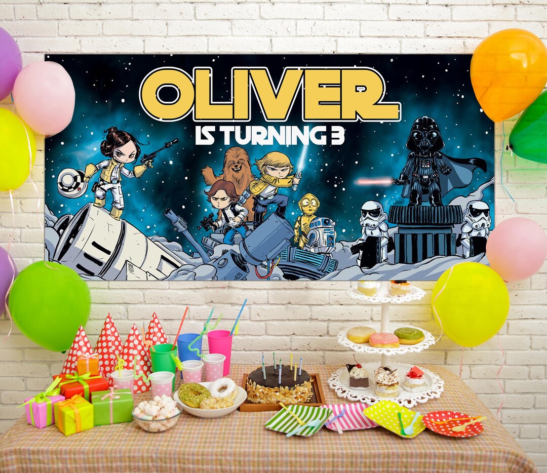 Personalized STAR WARS Birthday Party Banner, Garland Party Decorations ...